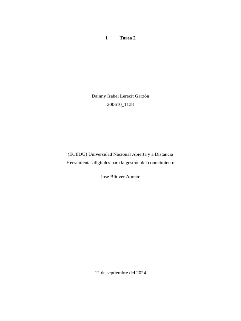 Anexo 1 - Formato Entrega Tarea2 Dainny Isabel Lerecit | PDF