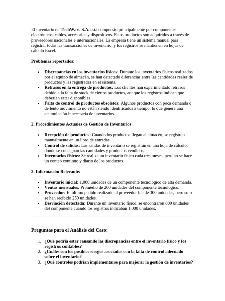 Caso Practico de Inventario | PDF | Informática