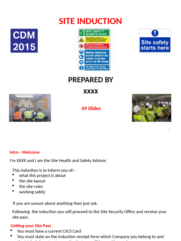 Site Induction: Health & Safety Guidelines | PDF | Occupational Safety ...
