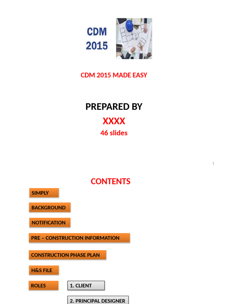 CDM 2015 - Construction Phase Plan | PDF | Safety