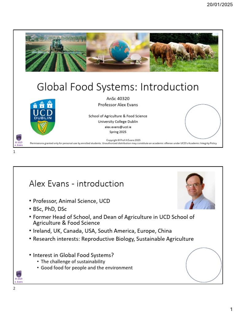 Food Systems Introduction 2025 | PDF | Climate Change | Food Security