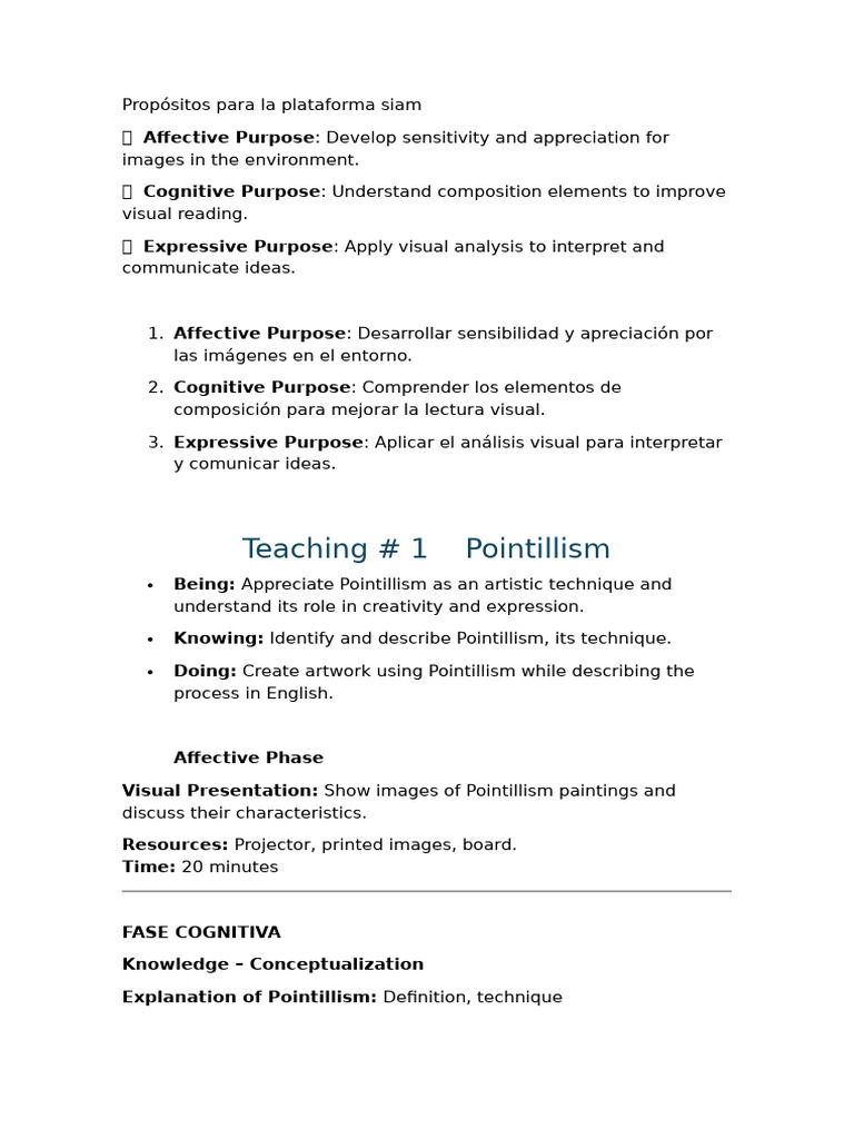 Teaching 1 Pointillism | PDF