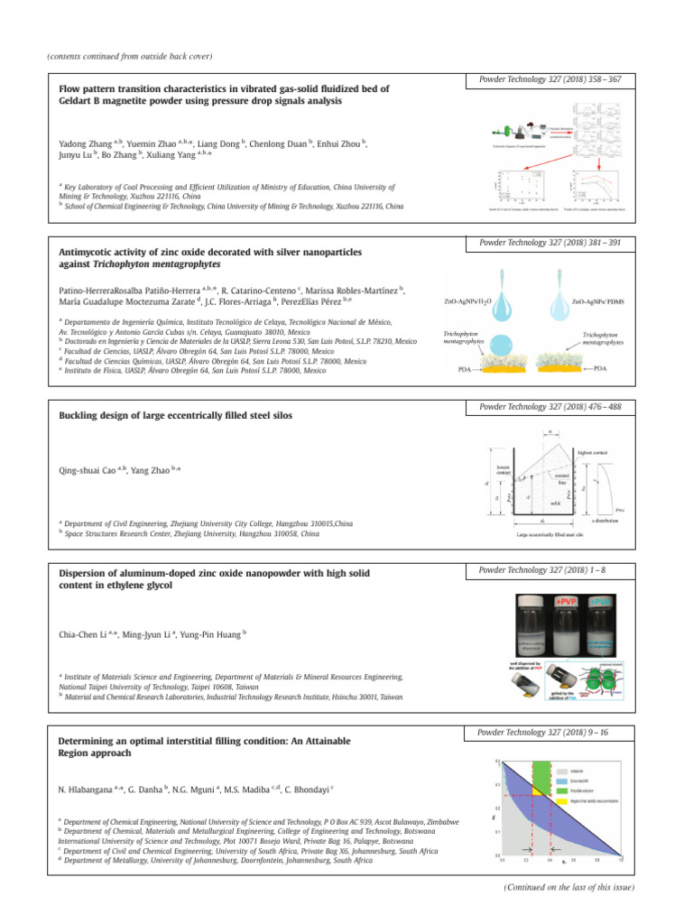 Graphical Abstract TOC - 2018 - Powder Technology1 | PDF | Materials