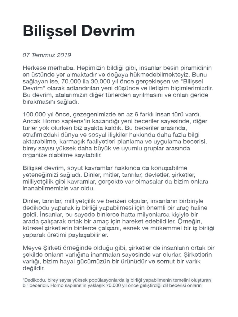 Bilişsel Devrim | PDF