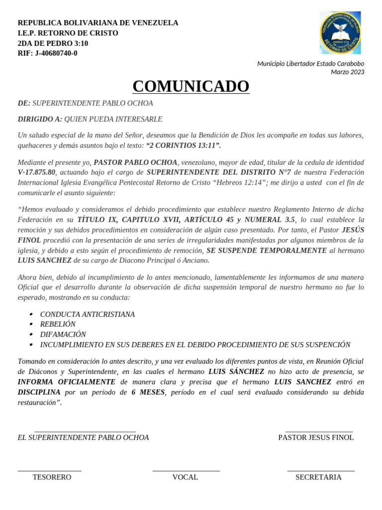 Comunicado | PDF