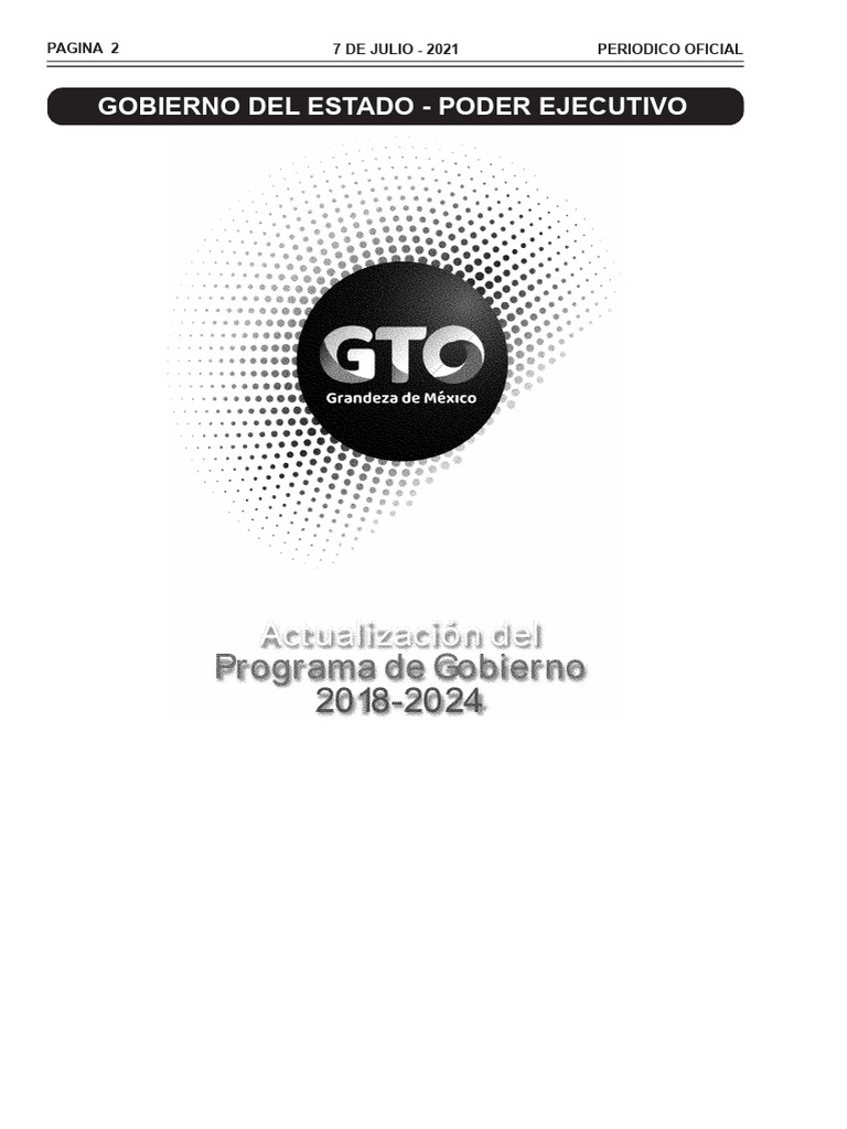 2021 GOBIERNO GTO Programa Gobierno 2018-2024 Ac | PDF | Planificación ...
