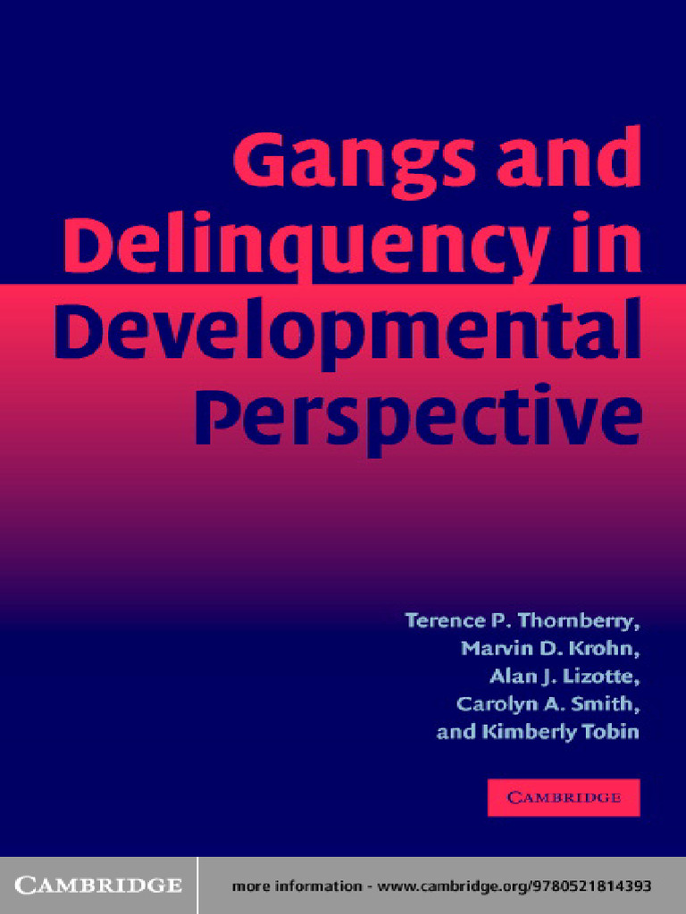 (Terence P. Thornberry, Gang | PDF | Juvenile Delinquency | Gang