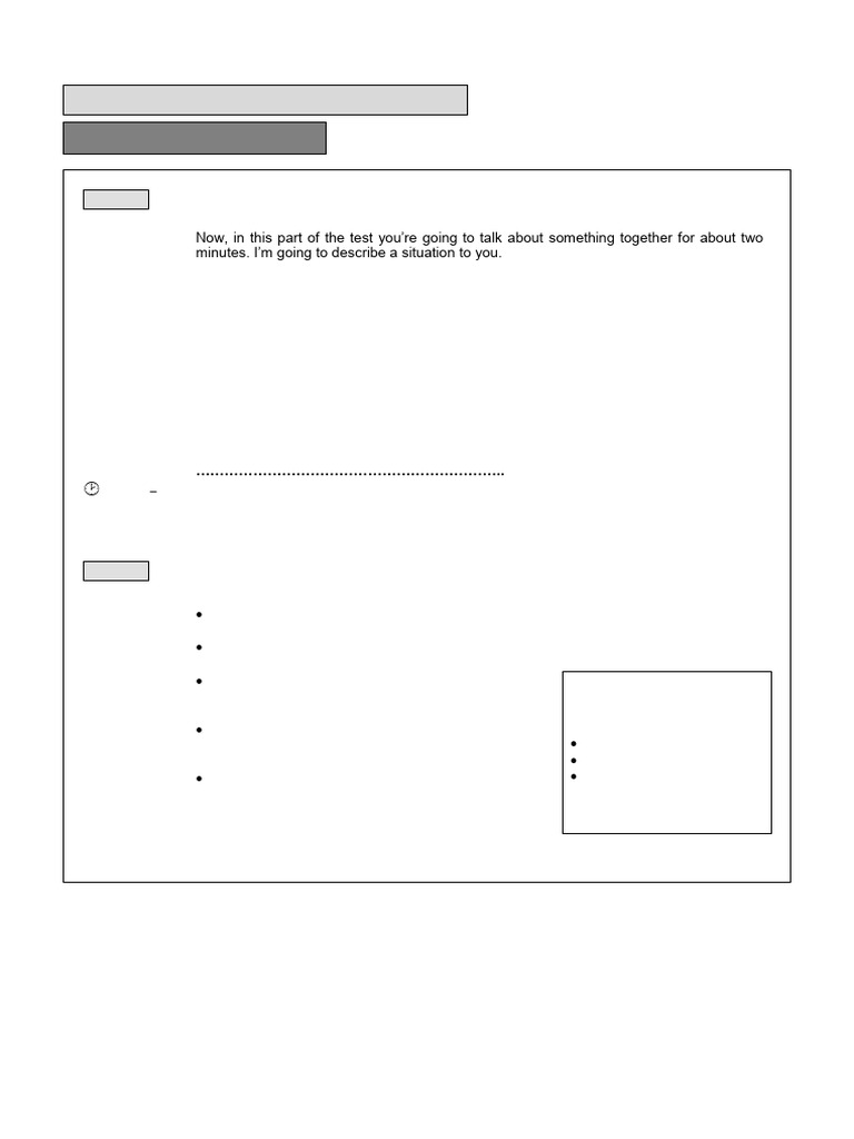 Parts 3 and 4 (6 Minutes) : Place Booklet, Open At, in Front of The ...