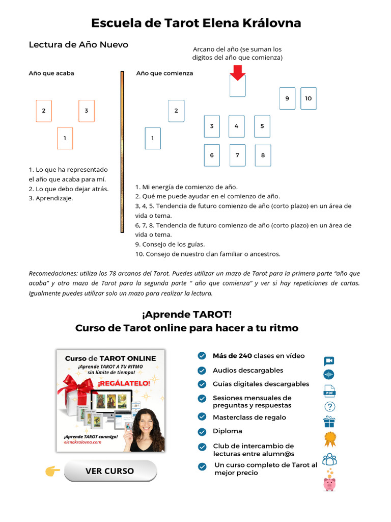 Curso Online de Tarot: Lectura de Año Nuevo | PDF | Tarot