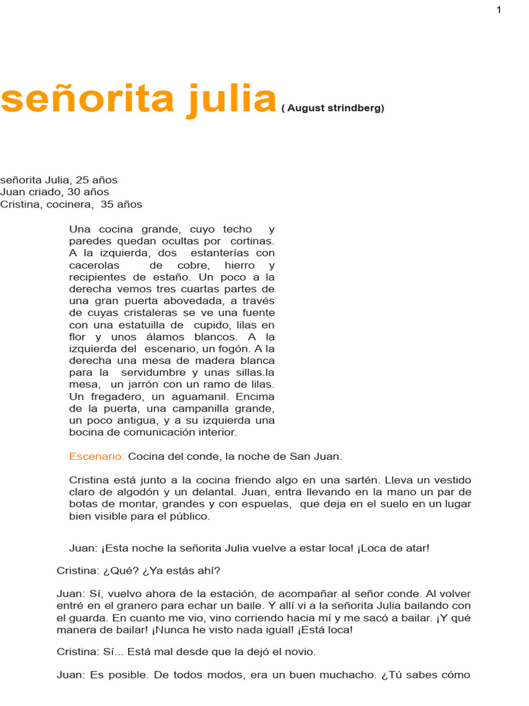 La Señorita Julia | PDF