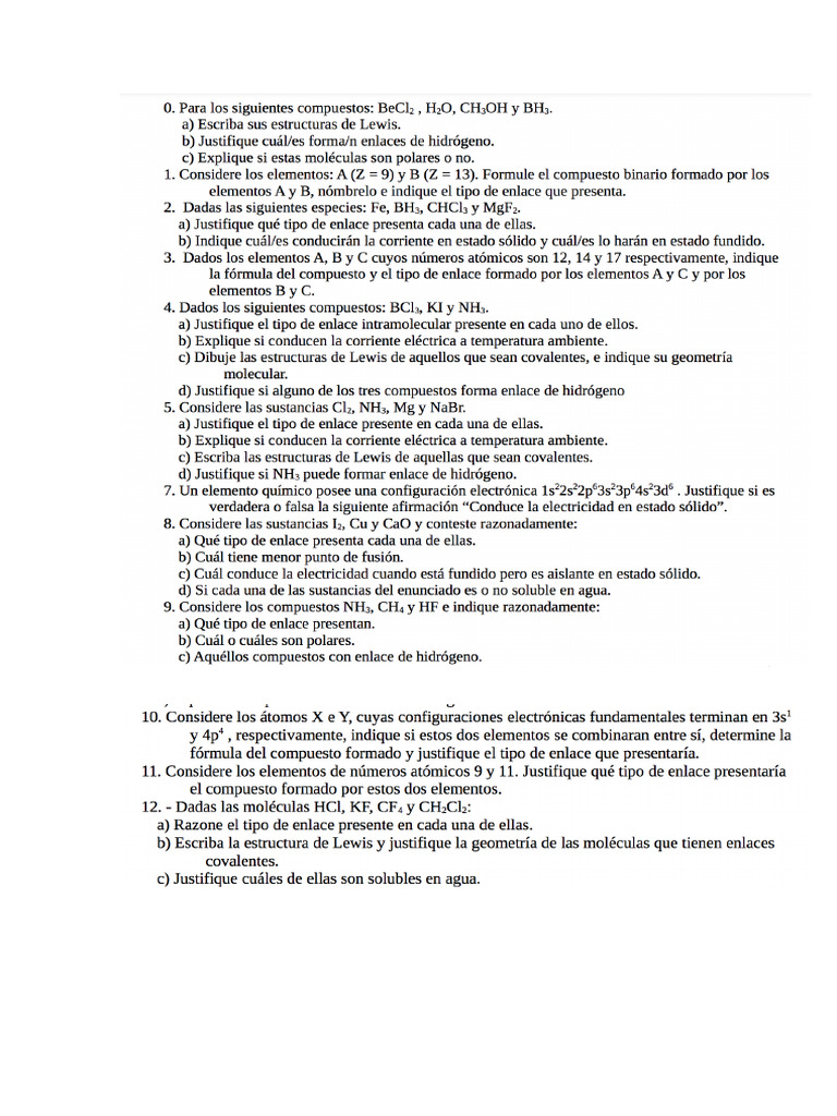 Ejercicios Enlace Quiì Mico | PDF