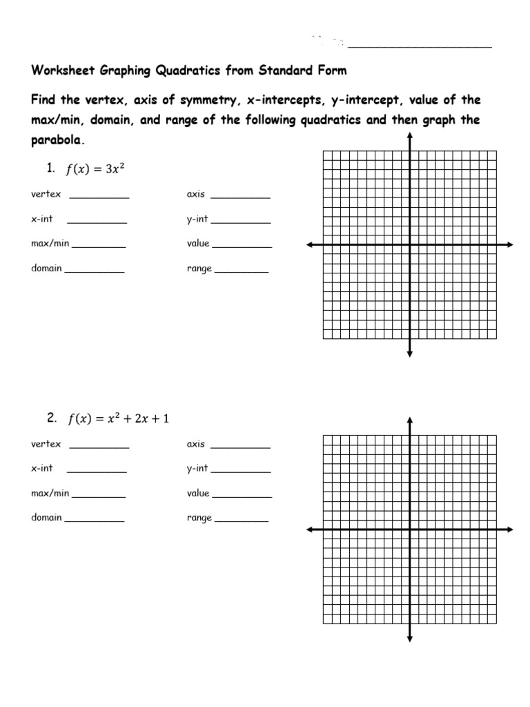 MATH OUTPUT2 - Graphing-Quadratics-Standard-Form | PDF | Algebra ...