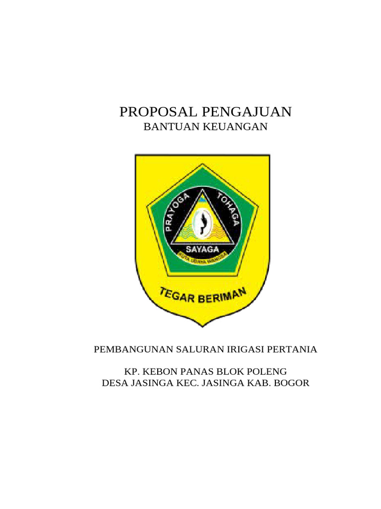 Proposal Pembangunan Irigasi Desa Jasinga | PDF