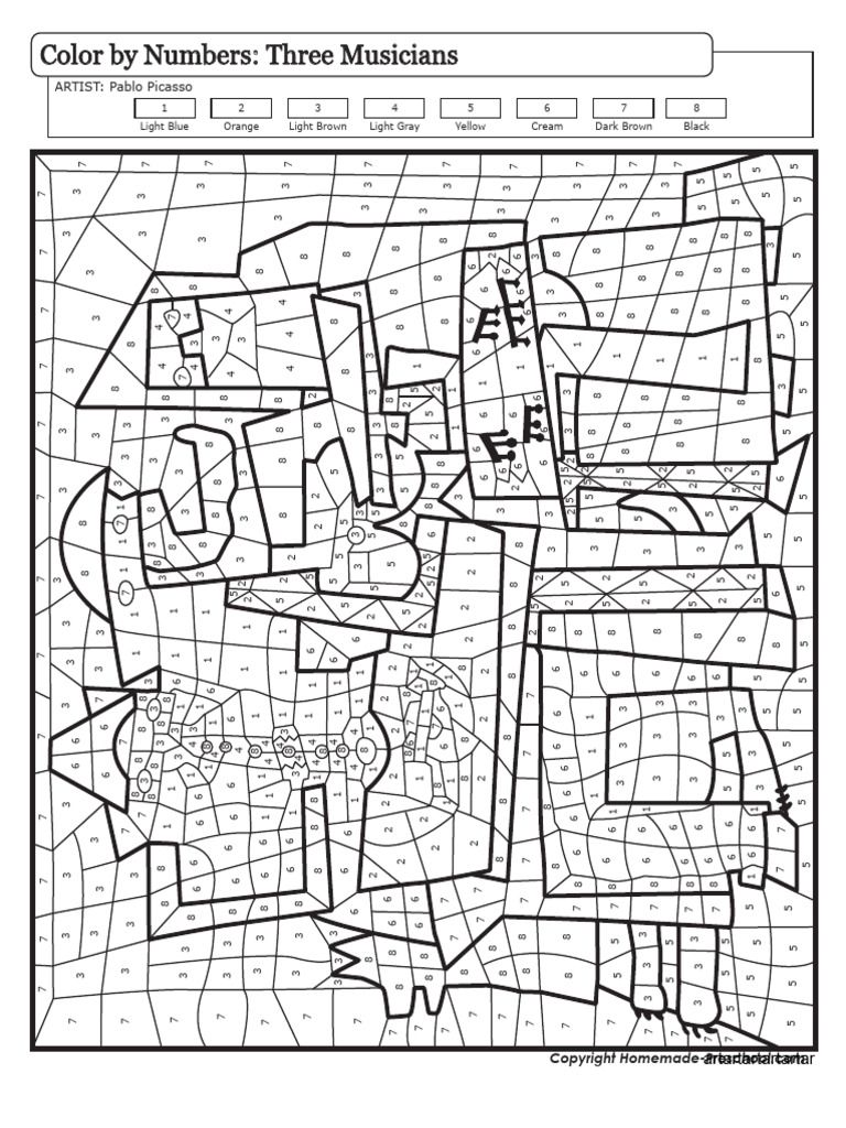 Picasso Color by Numbers Activity | PDF