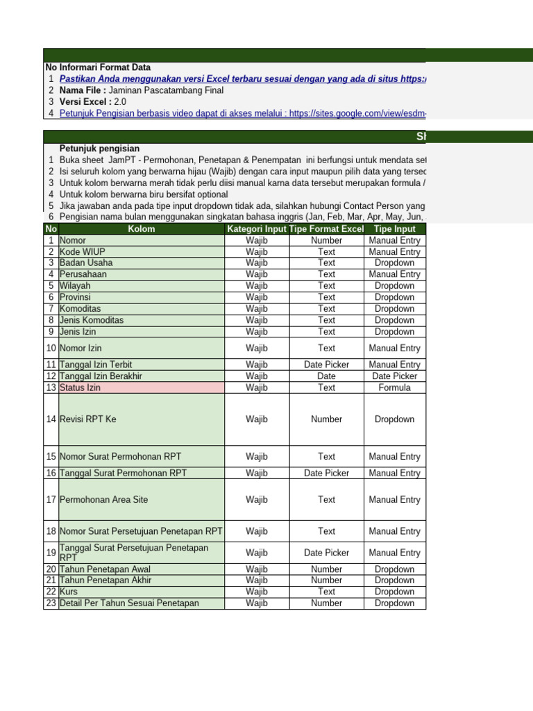 Panduan Input Data Jaminan Pascatambang | PDF