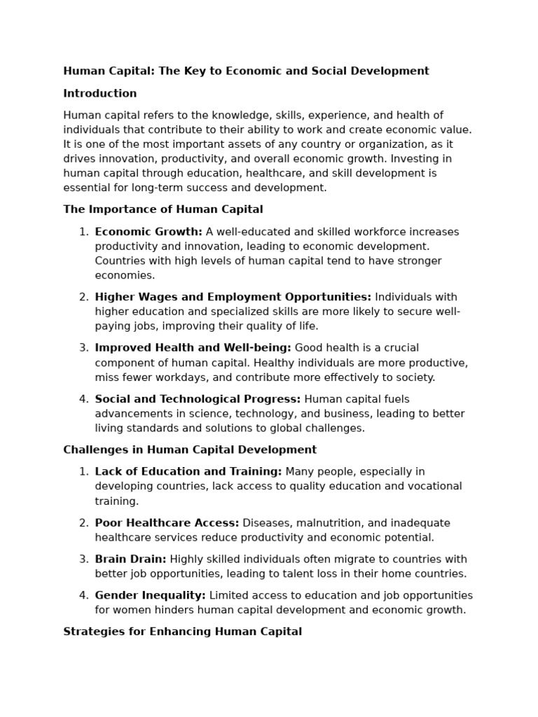 1 | PDF | Human Capital | Economic Growth