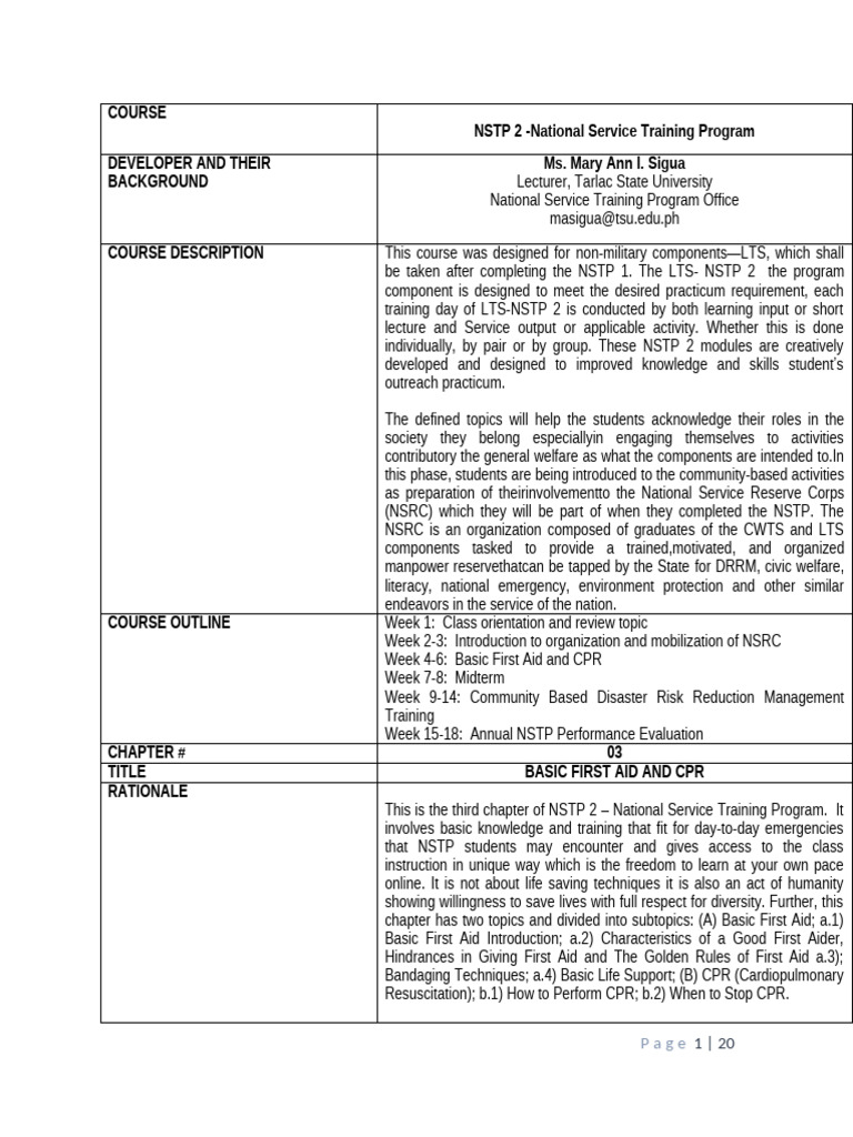 Module First Aid and CPR Ann 2021 | PDF | Cardiopulmonary Resuscitation ...