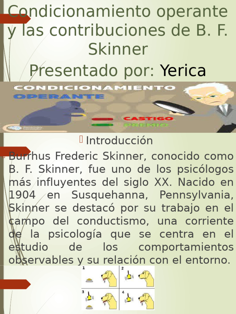 Contribuciones de Skinner al Conductismo | PDF | Comportamiento ...