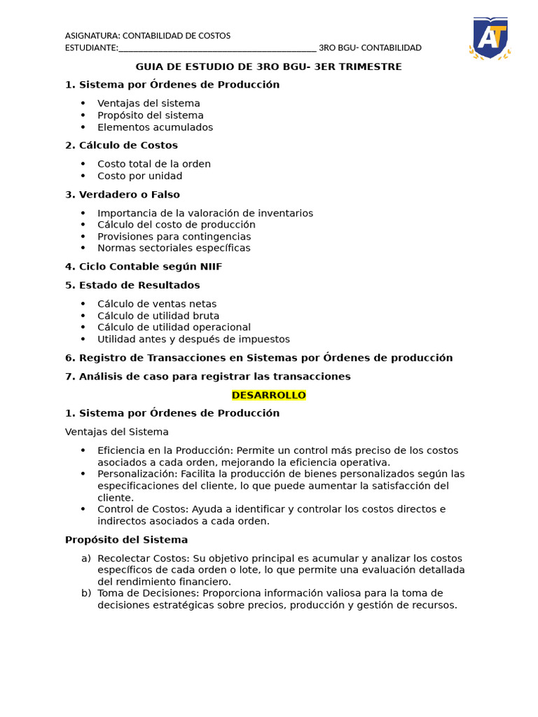 guia-de-estudio-de-3ro-bgu | PDF | Estado de resultados | Contabilidad