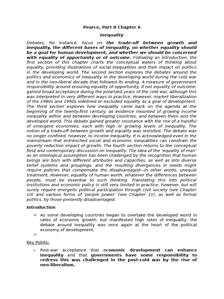 Pearce (Part II Chapter 6) | PDF | Cost Of Living | Economic Inequality