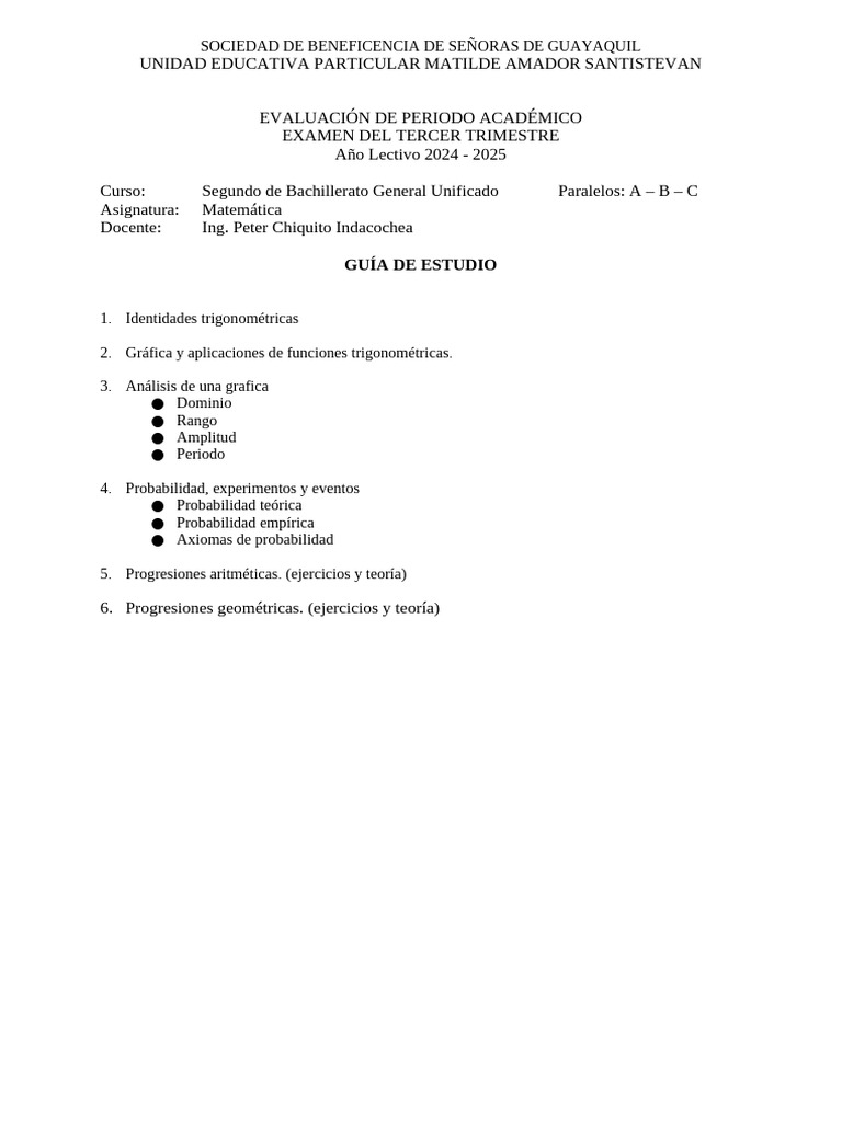 Guia de Estudio 2bgu | PDF | Probabilidad | Conceptos matemáticos