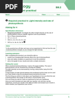 Light Intensity's Effect on Photosynthesis | PDF