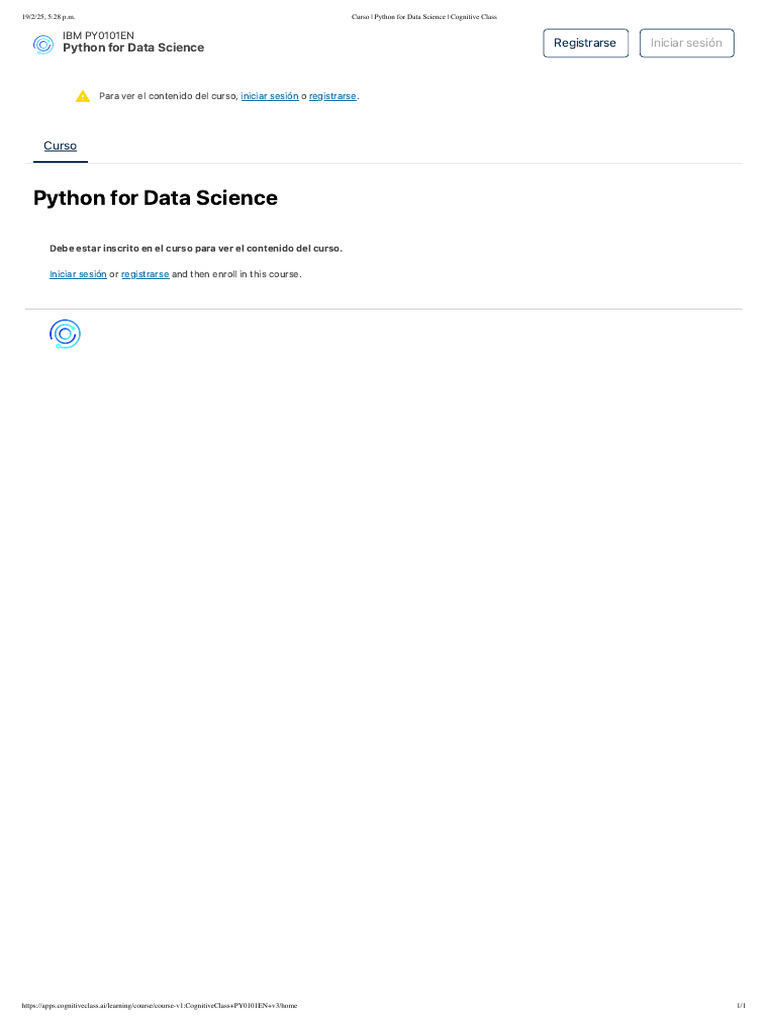 Curso - Python For Data Science - Cognitive Class | PDF