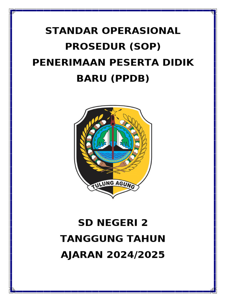 SOP PPDB SD NEGERI 2 TANGGUNG | PDF