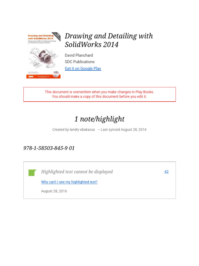 Notes From - Drawing and Detailing With SolidWorks 2014 | PDF