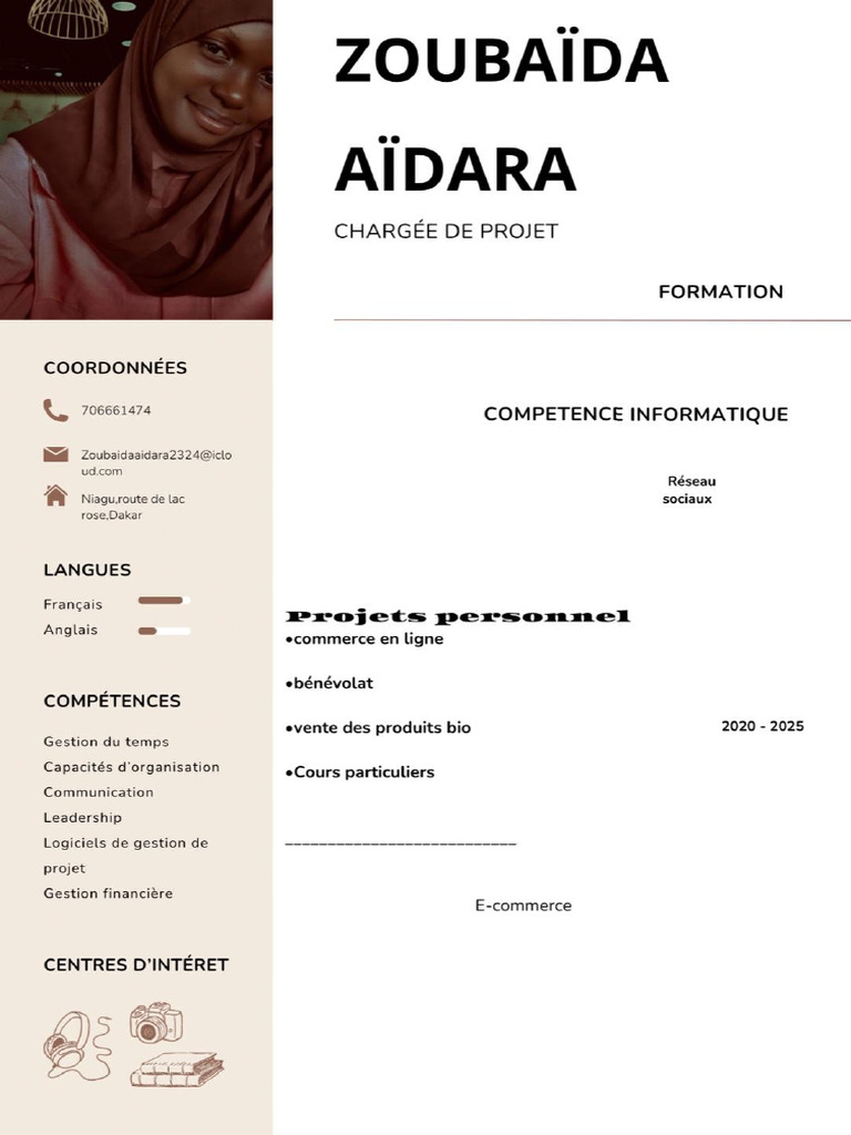 CV Zoubaïda Aïdara | PDF