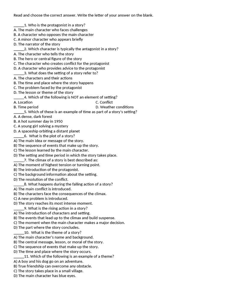 Read and Choose The Correct Answer | PDF