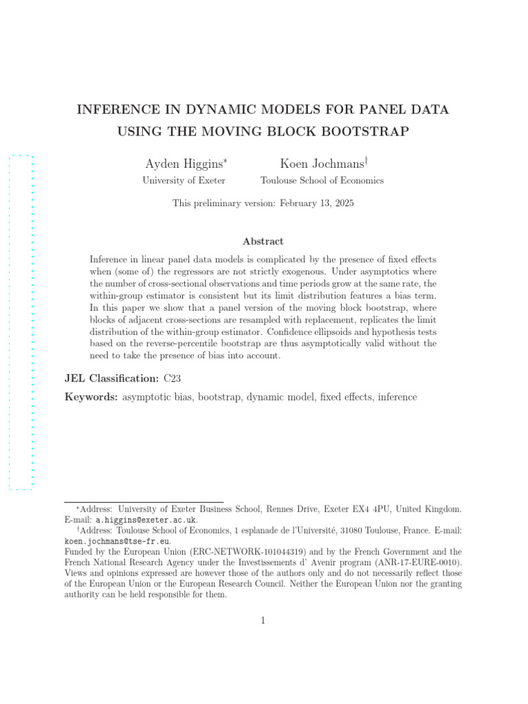 USING THE MOVING BLOCK BOOTSTRAP | PDF | Bootstrapping (Statistics) | Linear Regression