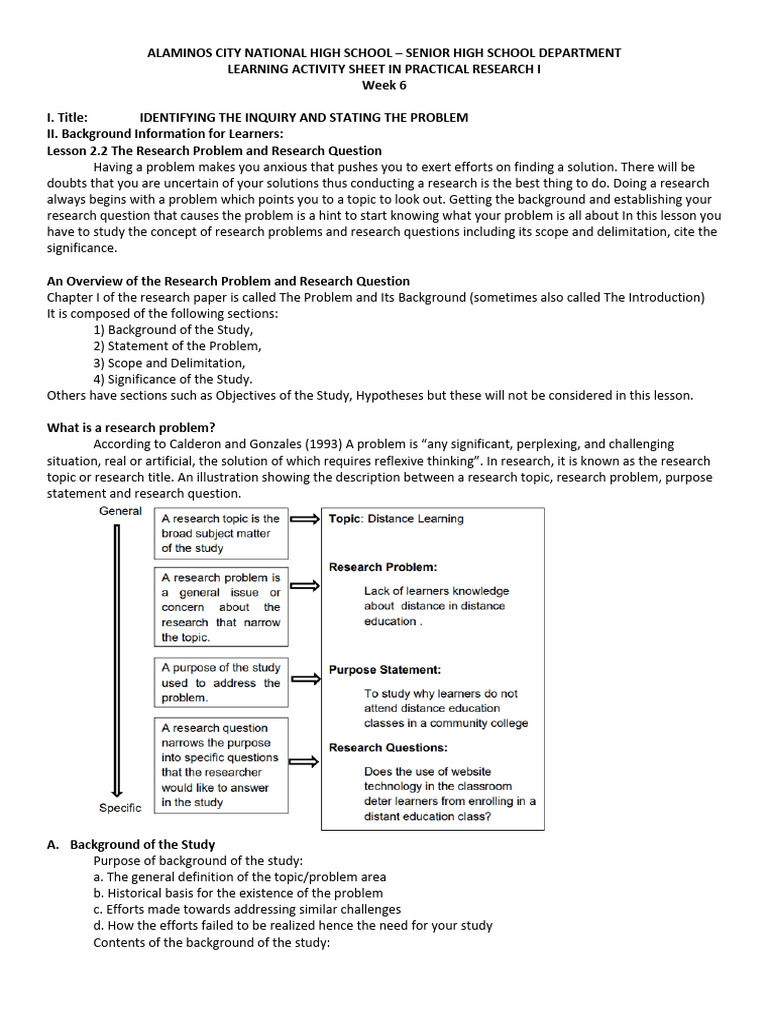 Research Problem Identification Guide | PDF | Question | Evaluation
