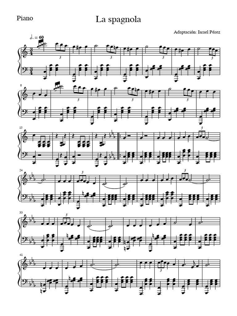 La_spagnola_low_voice_C_Major_minor-Piano | PDF
