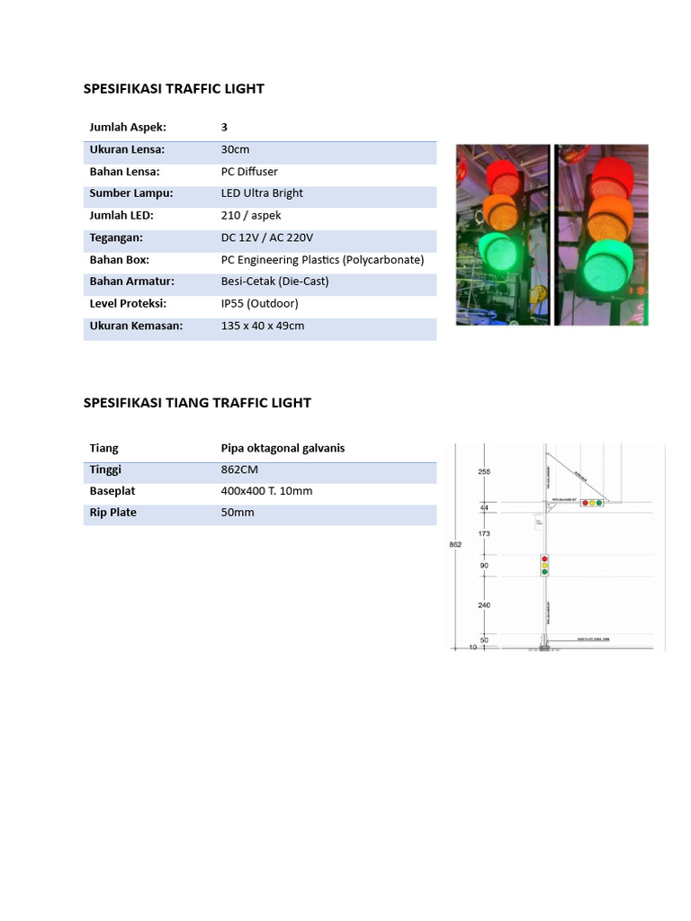 Traffic Light Specification | PDF