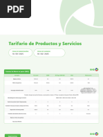 Bnareservas. Tarifario de Productos y Servicio. | PDF | Tarjeta de débito | Visa Inc.