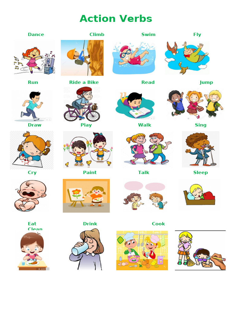 Action Verbs Picture Dictionaries - 127997 | PDF