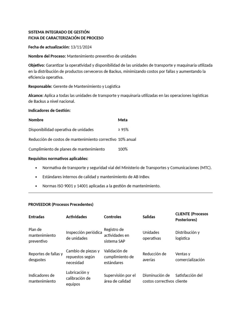 SISTEMA INTEGRADO DE GESTIÓN CUADRO GRUPAL | PDF | Cerveza | Calidad ...