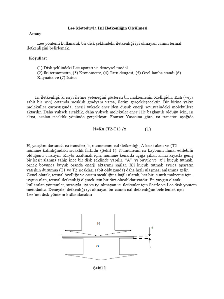 Lee Metoduyla Isil Iletkenligin Olculmesi 20-02-2020 20022020 | PDF