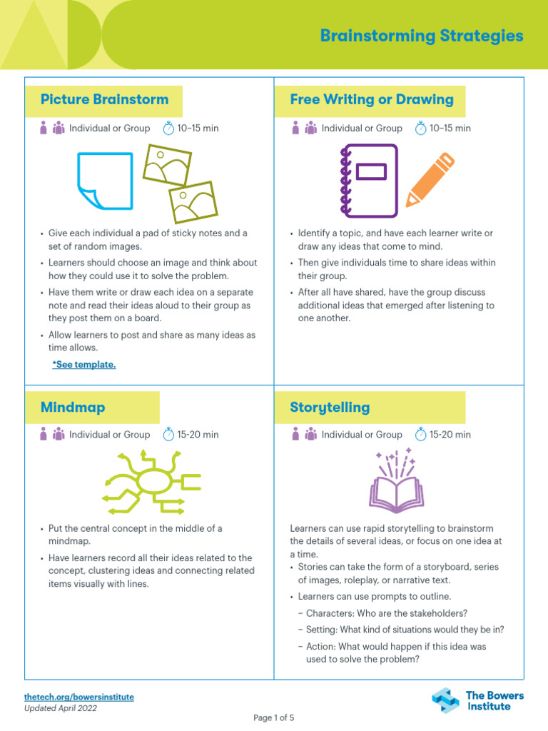 Brainstorming Strategies 1729842812 | PDF | Brainstorming