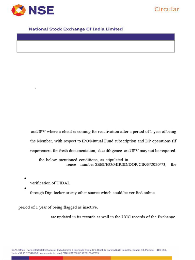 Sub: Treatment of Inactive Trading Account: Department: Inspection ...