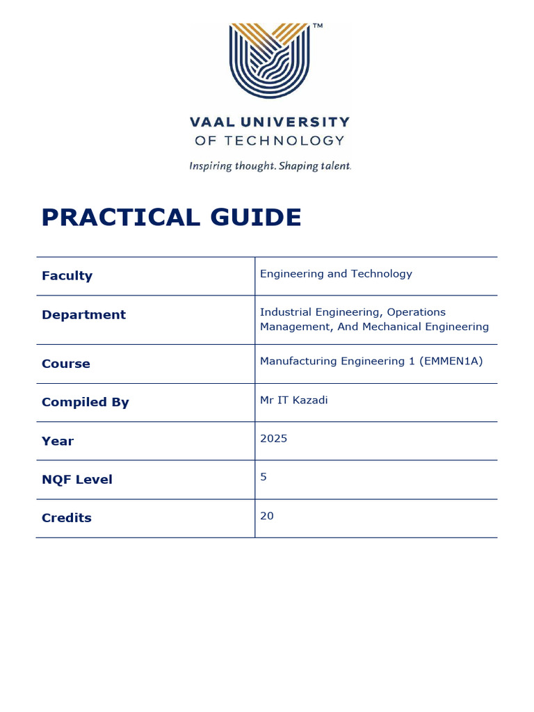 EMMEN1A - 2025-1 - Practical Learner Guide | PDF | Occupational Safety And Health