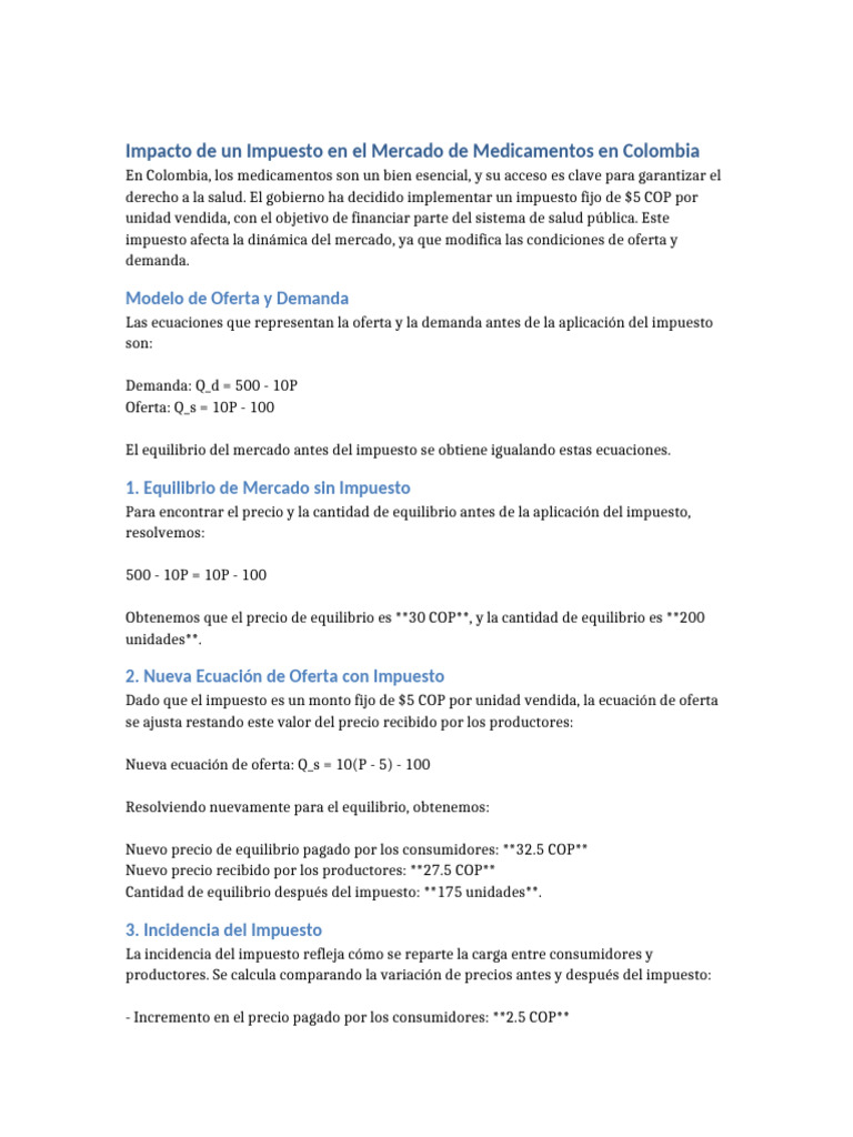 Impacto_Impuesto_Colombia | PDF | Oferta (economía) | Excedente económico