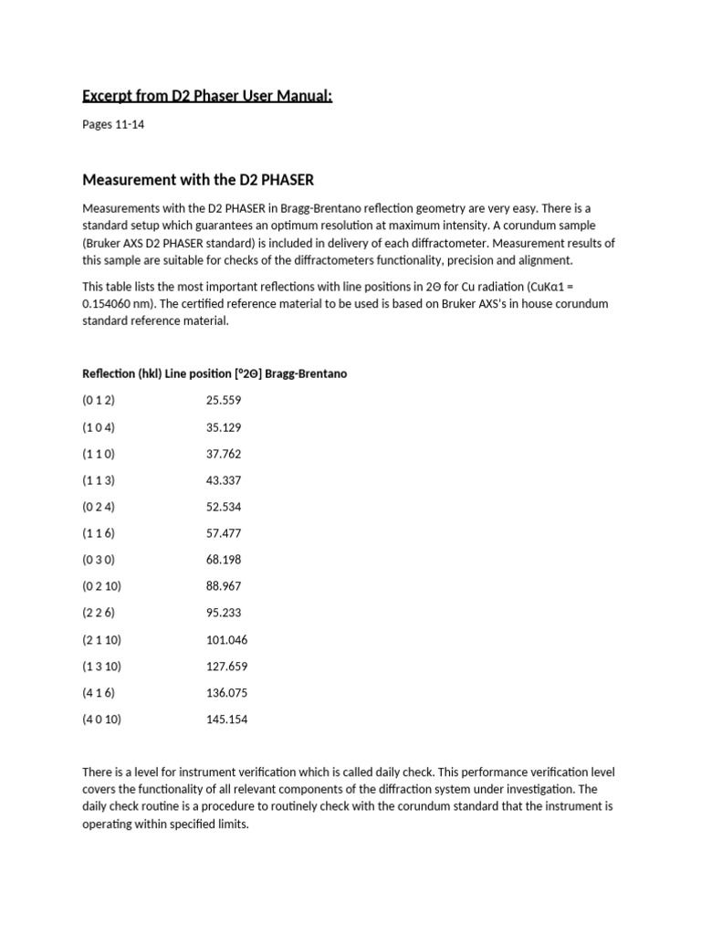 D2 Phaser Two Theta Check | PDF | Atomic | Physical Sciences
