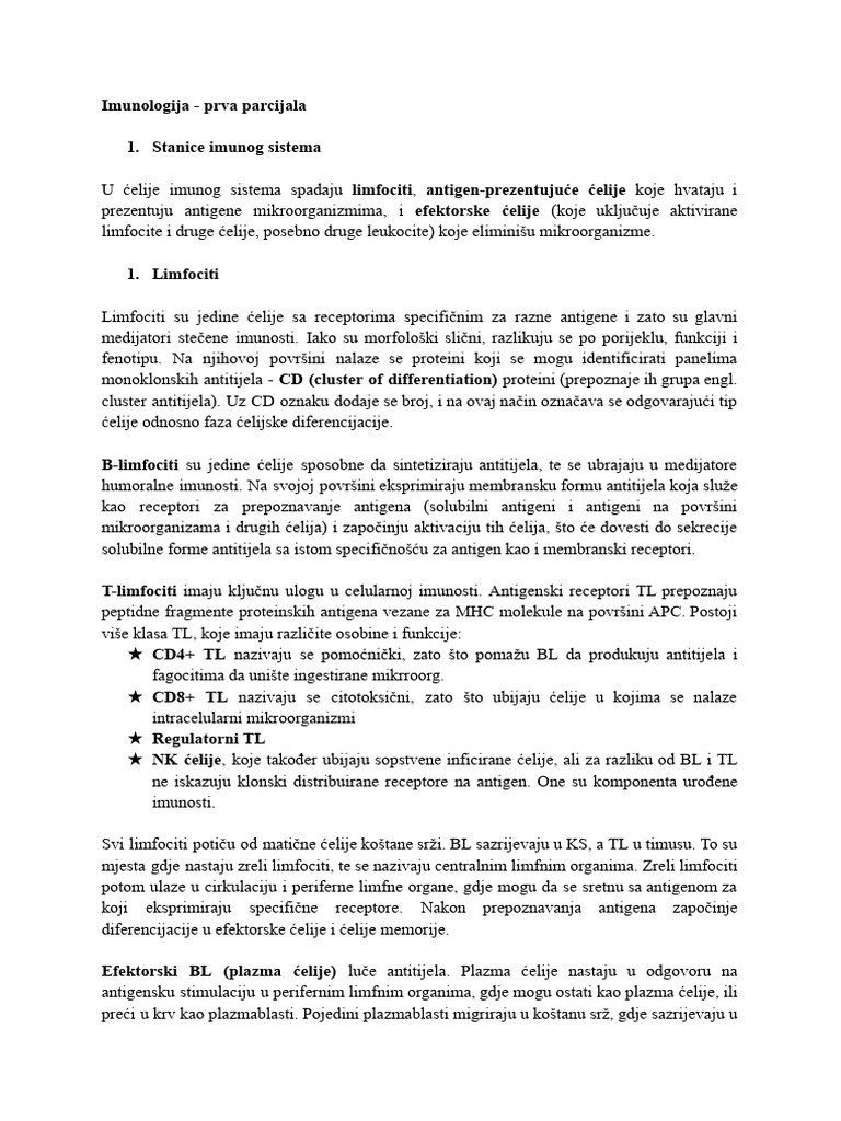 Imunologija-prva-parcijala | PDF