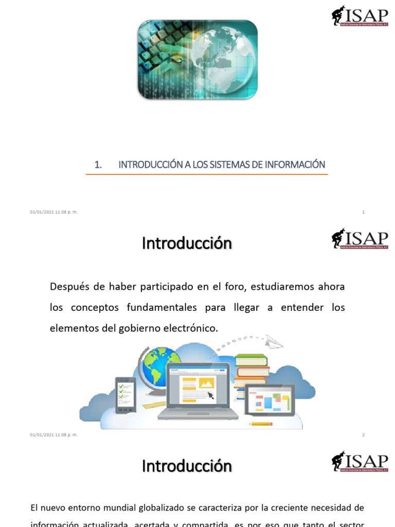 Semana 1. Introduccion Los Sistemas de Informacion | PDF | Red de computadoras | Hardware de la ...