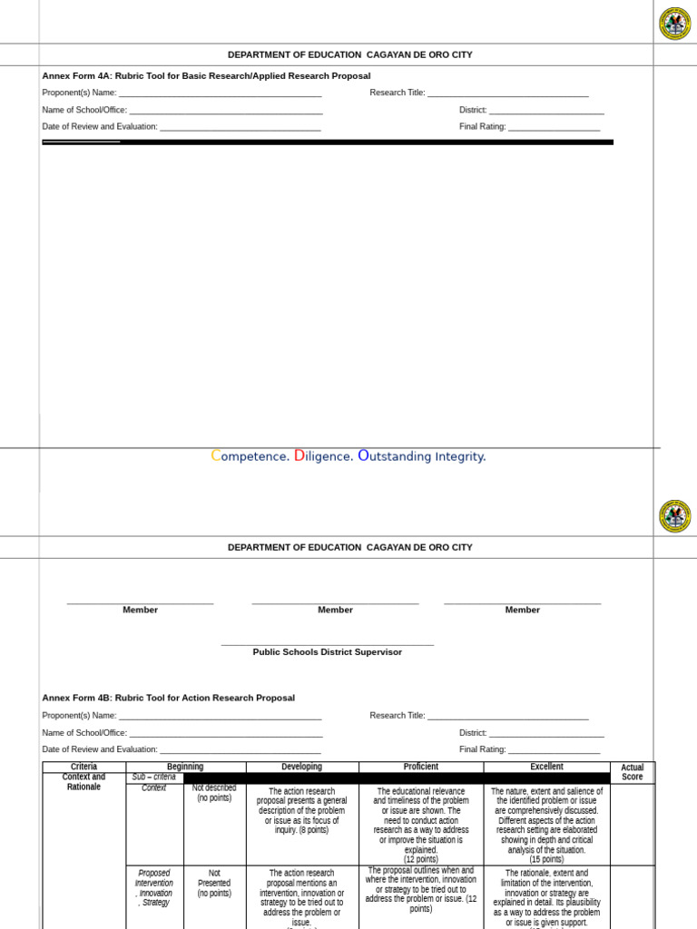 Appraisal Tool For Basic and Action Research Proposal | PDF | Data | Survey Methodology