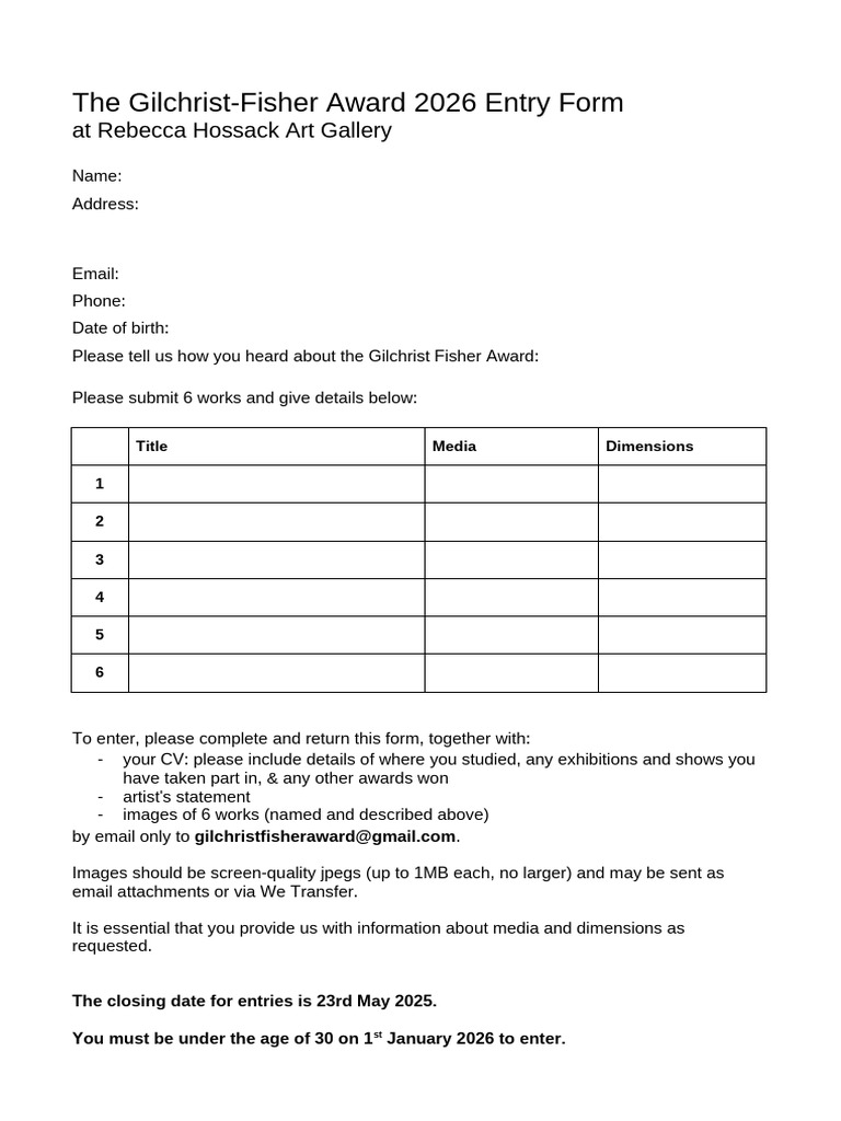 GFA Entry Form 2026 2 | PDF