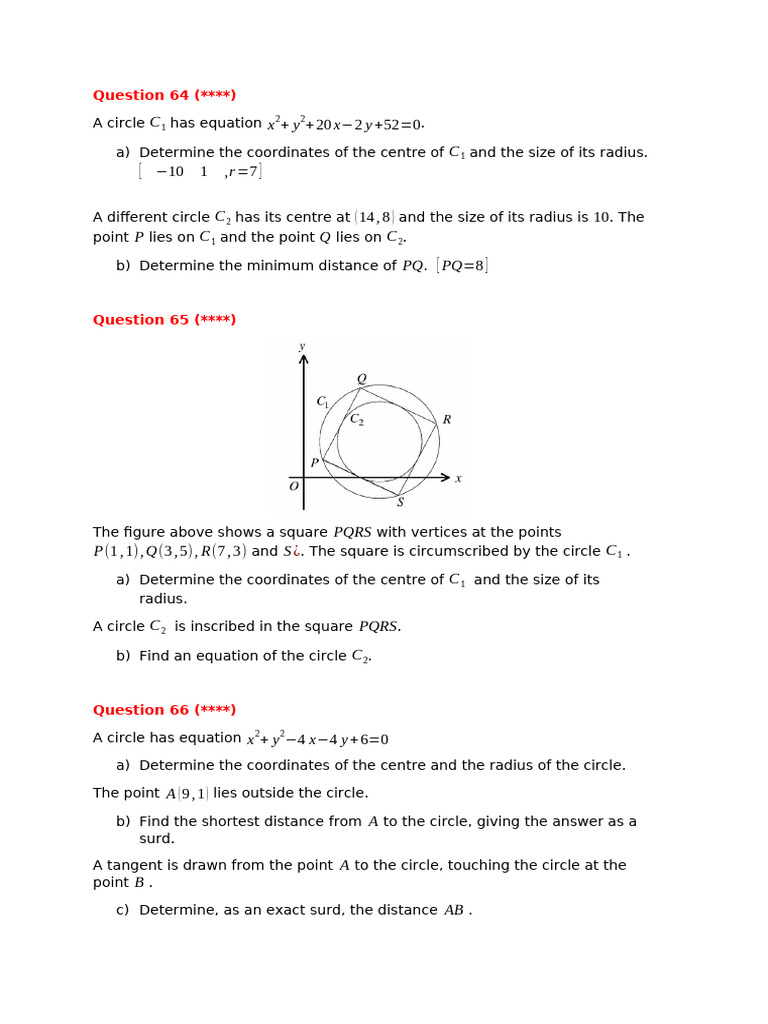 Advanced Circle Geometry Problems | PDF