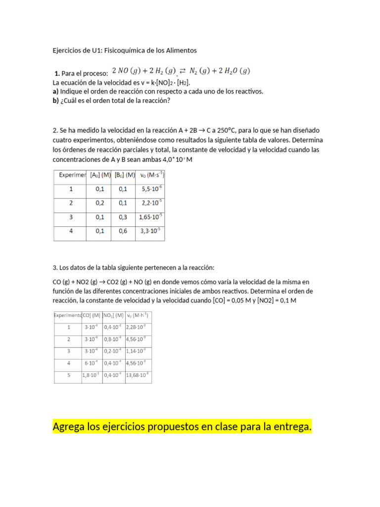 Ejercicios de U1 FQA | PDF